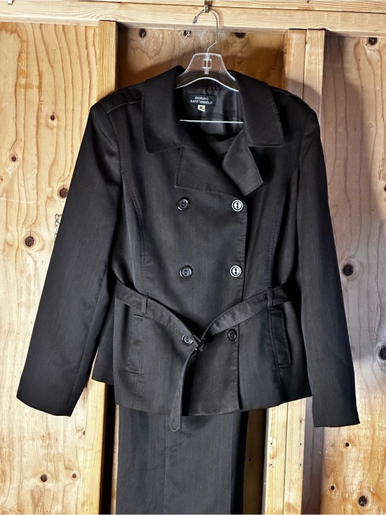 Georgio St. Angelo | Jackets & Coats | Black Doublebreasted Belted ...